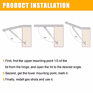 2 Pcs Gas Struts 24 Inch 150 lbs Prop Shock Lift Springs Rod Struts Dual Stroke Heavy Duty for Heavy-Duty Floor Hatch Truck Tonneau Cover Lift Supports Window Lift Support