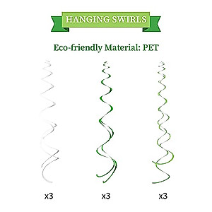 LITAUS, Birthday Decorations, NO DIY - Pack of 20 | Green Happy Birthday Banner, Honeycomb Balls, Swirls, Garland | Happy Birthday Decorations | Birthday Party Decorations