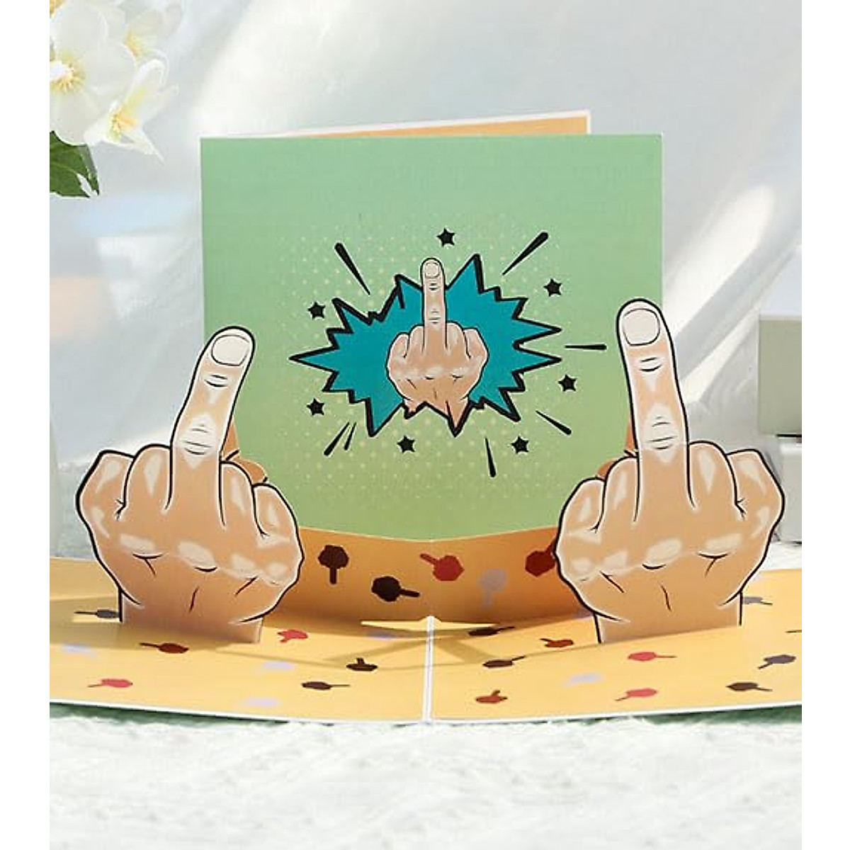 Sharonlily Funny Fuck Pop Up Card, Naught Joking 3D Greeting Card for Friend Him Her, Adult Rude Birthday Sympathy Encouragement Card