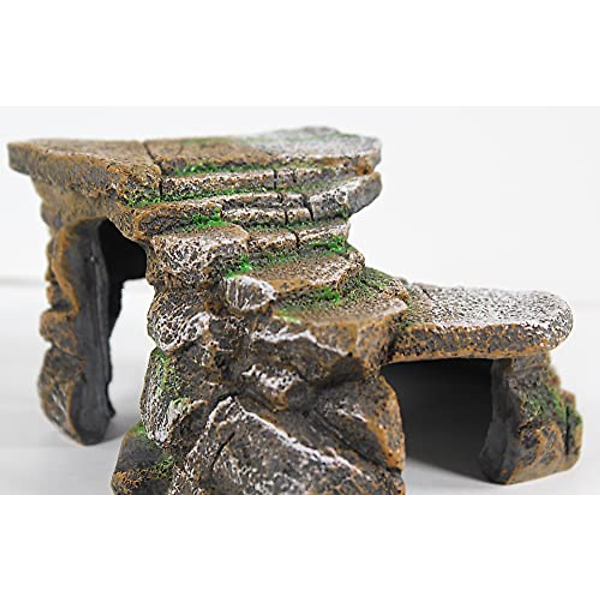 PENN-PLAX Reptology Shale Scape Step Ledge & Cave Hideout – Decorative Resin for Aquariums & Terrariums – Great for Reptiles, Amphibians, and Fish – Medium