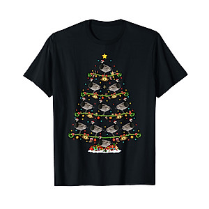Funny Xmas Lighting Santa Canada-Goose Bird Christmas Tree T-Shirt