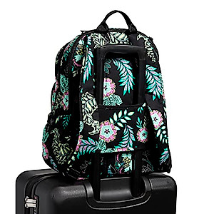 Vera Bradley Women's Cotton Campus Backpack, Island Garden - Recycled Cotton, One Size