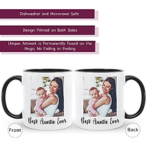 HomeBee Personalized Coffee Mug | Custom Photo Text or Logo Ceramic Mug | Customized 11 Oz Tea Cup – Unique Gift for Men & Women | Taza Personalizadas Design with Picture and Words | White – Black