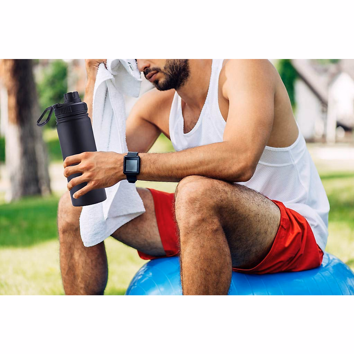 Tea Infuser Bottle With Removable Loose Leaf Tea Strainer 18/8 Stainless Steel Insulated Travel Tea Tumbler Black