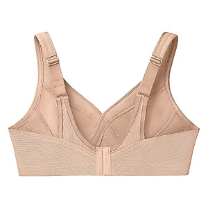 Glamorise Full Figure Plus Size MagicLift Seamless Sports Bra Wirefree #1006 Café