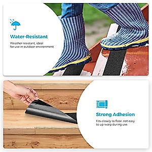 Delxo 4 inch x 30 Foot Anti-Slip Tape Outdoor Stair Treads, Non Slip Traction Stair Grip Tape, Best Grip, Friction, Abrasive Adhesive for Stairs Indoor, Black Grip Tape for Steps Outdoor