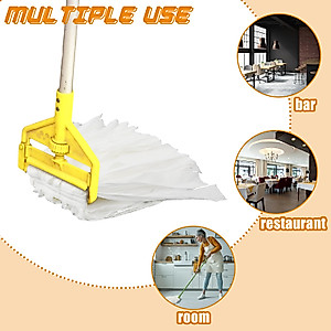 Yoande Disposable Industrial Mop Head Replacement 6 Inch Commercial White Mop Head Refill Lint Free Mop Non Woven Cut End Mop Head for Floor Cleaning Wet Indoor Outdoor Home Industrial Use(12 Pcs)