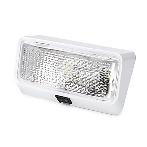 Lumitronics 12V LED Exterior Outdoor Porch Light with On/Off Switch - Removable Clear & Amber Lenses Perfect Outside Replacement Lights for RVs, Motorhomes, Campers, 5th Wheels, Trailers! (White)