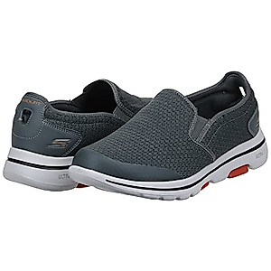 Skechers Men's GOwalk 5 - Elastic Stretch Athletic Slip-On Casual Loafer Walking Shoe Sneaker, Charcoal, 9