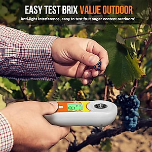 YINMIK Brix Refractometer & Pool pH Chlorine Salt ORP Meter with pH Calibration Solution