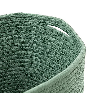 UBBCARE Storage Baskets for Shelves, 15x10x9'' Larger Woven Basket for Storage&Organizing, Cotton Rope Basket Cube Storage Organizer&Shelf Basket, Toy Organizer Storage Basket, Green