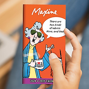 TF PUBLISHING 2024-2025 Maxine 2-Year Small Monthly Pocket Planner | 2-Page Large Calendar Grid and Lined Notes Section in Back | Monthly Day Planner for Purse | 3.5" x 6.5"