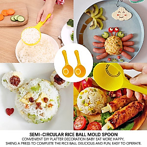 DOERDO 2PCS Plastic Rice Paddle Food Service Spoon Semicircular Rice Ball Spoon for Rice Mashed Potato, Sushi Making Tools