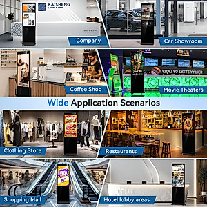 antfraer 43 Inch Digital Signage Kiosks Touchscreen, Floor Standing Advertising Display Screen with 600 Nits High Brightness Commercial LCD Totem Android OS with Auto Media Player