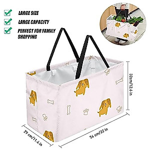 Funny Animal Print Large Capacity Laundry Organizer Tote Bag - Reusable and Foldable Oxford Cloth Shopping Bags