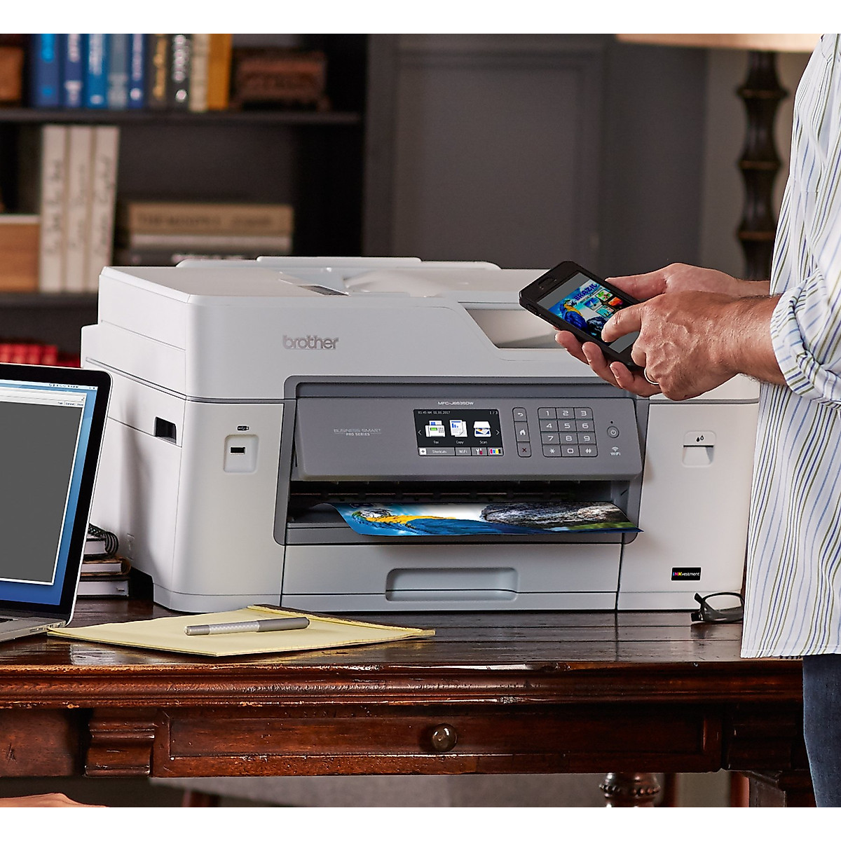 Brother MFC-J6535DW All-in-One Color Inkjet Printer, Wireless Connectivity, Automatic Duplex Printing, Amazon Dash Replenishment Ready