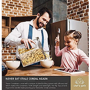 Extra Large Cereal Containers Storage (213oz) for Rice, Flour, Sugar, Cereal & Bulk Food Storage - Set of 2 BPA Free Tall Airtight Food Storage Containers for Kitchen & Pantry Organization