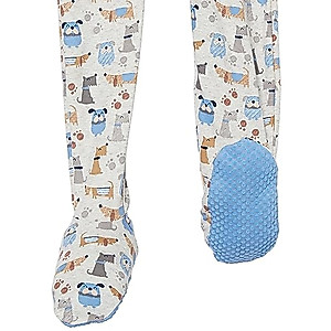 The Children's Place,and Toddler Snug Fit 100% Cotton Zip-Front One Piece Footed Pajamas 2-Pack,DOGS_HT LUNAR | GRIPPER DOT_PUFF DTM PRINT | JOHNSON PLAID_FEDERAL BLUE | LT BLUE OXFORD,2T