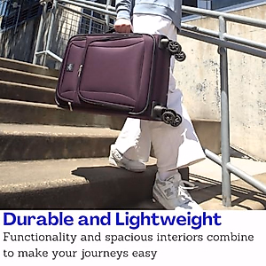 Skyway Epic Softside Large Checked Luggage - Lightweight Suitcase with Wheels | TSA Approved Travel Bag | Spinner Suitcase | Large Luggage Set with Telescoping Handle, 28 inch, Surf Blue