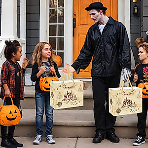 Magical Wizard Gift Bags Wizard School Party Favors Bag with Tissue Paper and Card Welcome Wizard Castle Goodie Kraft Bags Wrapping Paper for Kids Boy Girl Birthday Christmas Wizard Party Decorations