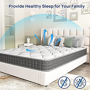 GOJEF Twin Mattress, 8 Inch Hybrid Mattress Twin Size, Memory Foam Mattress in a Box with Breathable Fabric & Supportive Steel Spring Coils, CertiPUR-US Certified & 100 Nights Trial