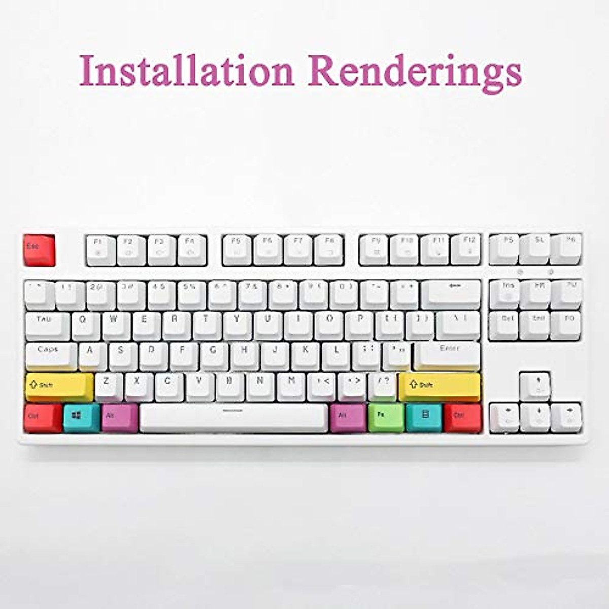 lelukee Colorful Keycaps,10pcs DIY PTB Keycaps Set with Keycap Puller,PBT Material Keycap,Sublimation Process Keycap,OEM Profile Keycaps,Custom Keycaps Compatible with Mechanical Gaming Keyboard