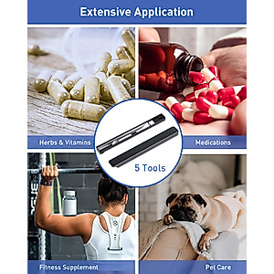 Capsule Filling Machine Kits, Micro Lab Spoon Spatula Tamper Tool for Fast and Easy Gel Capsule Filling, Gel Cap Capsule Pill Filler Machine - #000 00 0 1 2 3