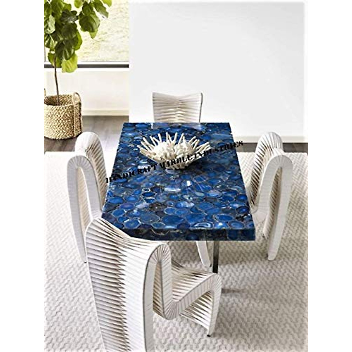 Blue Agate Stone Rectangular Counter Top for Kitchen, Blue Agate Stone Rectangular Dining Table Top, Blue Agate Rectangular Centre Table Top Coffee Table Top, Piece Of Conversation, Family HeirLoom