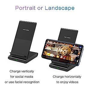 Wireless Charger, Dual Wireless Charger Magnetic 10W Wireless Charging Stand & Dock, Compatible with iPhone XR/XS MAX/XS/X/8/8 Plus/Airpod, Samsung Galaxy S10/S9/S8/S7/Note 9/8, Galaxy Watch