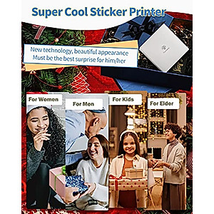 Memoking M02 Sticker Printer Machine - Study Buddy Printer, 2" Mini Thermal Printer for Pad&Phone, Inkless Bluetooth Printer Wireless, Sticker Maker Machine Printer for DIY,Study Notes,Photo Album