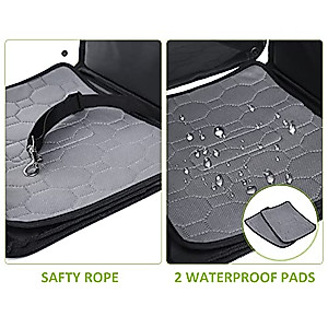 Pecute Bird Carrier Backpack, Parrots Bird Backpack with Visible Window, Adjustable Height Standing Perch, Feeding Cans, Waterproof Pads, Lightweight Foldable Birds Travel Cage for Hiking Camping