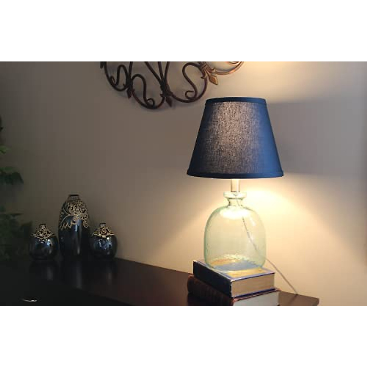 FenchelShades.com Lampshade 6" Top Diameter x 10" Bottom Diameter x 8" Slant Height 6x10x8" with Spider Attachment (Navy)