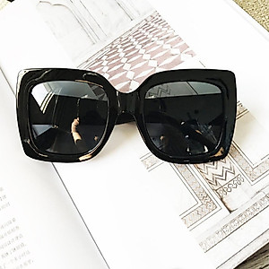 DDLbiz NEW Oversized Square Luxury Sunglasses Gradient Lens Vintage Women Fashion (A)