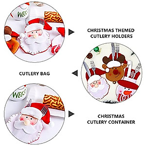 4pcs Christmas Style Cutlery Bags Exquisite Cutlery Holding Bags Desktop Decors Decor for Celebration Party