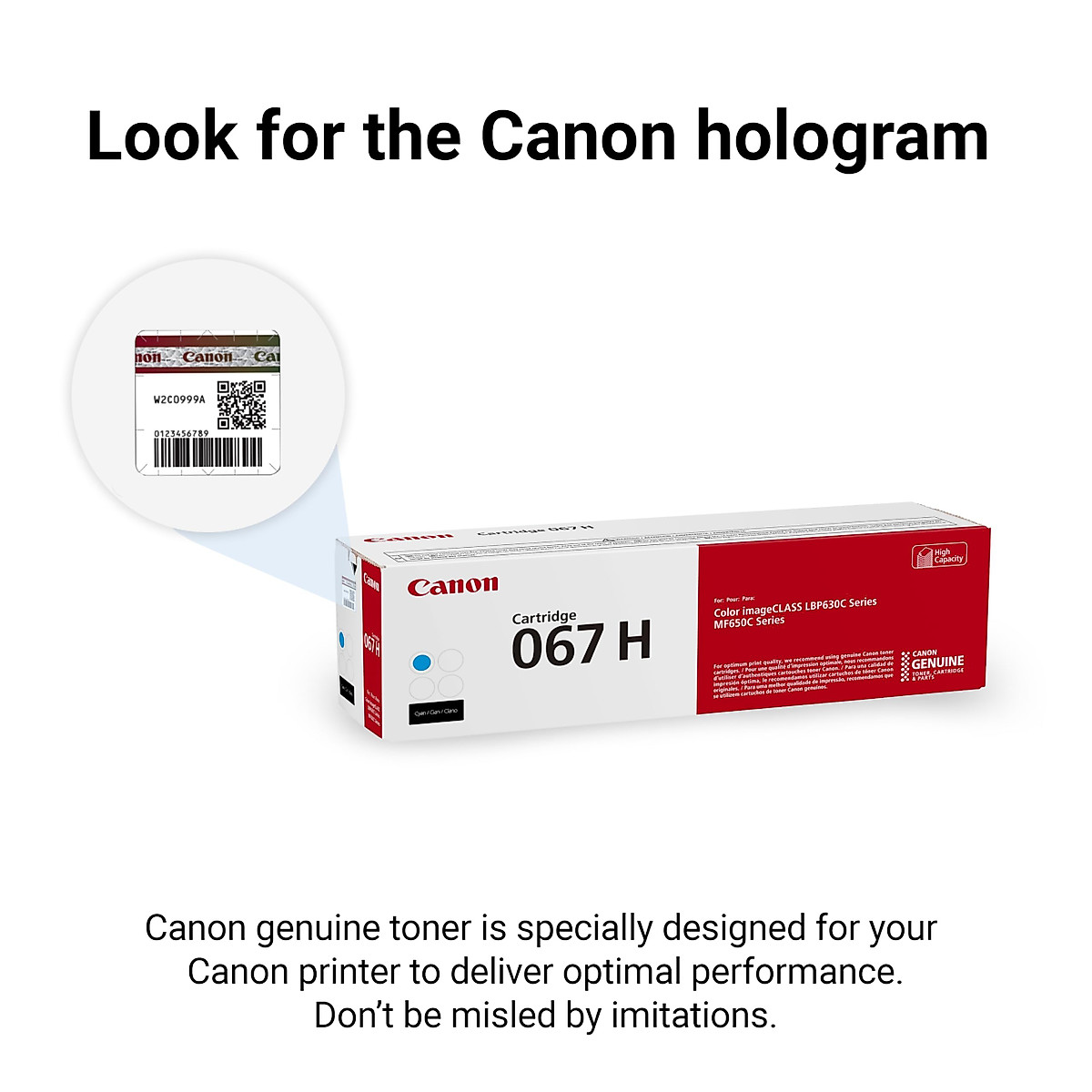 Canon 067 Cyan Toner Cartridge, High Capacity, Compatible to MF656Cdw, MF654Cdw, MF653Cdw, LBP633Cdw and LBP632Cdw Printers