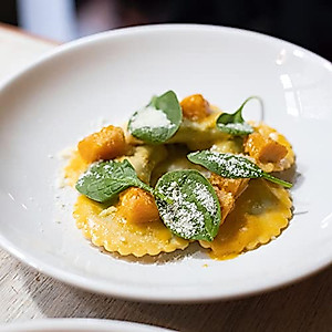 TACGEA Ravioli Stamp Maker Cutter with Roller Wheel (Set of 4), Wooden Handle and Fluted Edge, for Ravioli, Pasta, Dumplings Lasagna, Pierogi