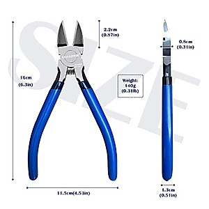 Wire Cutters, 6 inch, KAIHAOWIN Precision Flush Cutters Ultra Sharp Wire Cutters for Crafting Side Cutters Wire Snips Spring Loaded Dikes Wire Cutter for Jewelry Making, Blue with Black Handle
