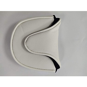 DBYAN Pebble Beach Patterned Golf Links Magnetic Mallet Putter Head Cover for Scotty Cameron, Taylormade, Titleist, Ping and Mizuno Putters,White