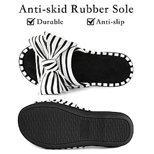 ULTRAIDEAS Women's Eurytides Slide Slippers Memory Foam House Shoes, Black, 5-6