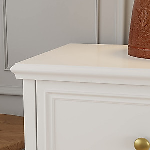 Hitow 9 Drawer Dresser for Bedroom, Modern Drawer with Wide Drawers and Wood Legs, Floor Storage Organizer Chest of Drawers for Living Room, White (15.7" D x 63" W x 31.5" H)