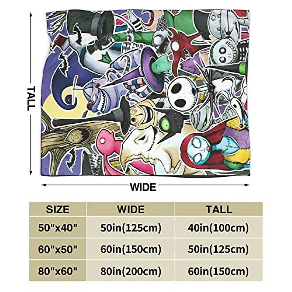 Before Christmas Halloween Throw Blanket Flannel Fleece Bedding Blankets All Season Ultra Soft for Bed Couch Chair Fit Kids and Adults 50"X40"