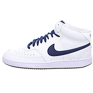 Nike Men's Court Vision Mid Sneaker, Black/White, 12 Regular US