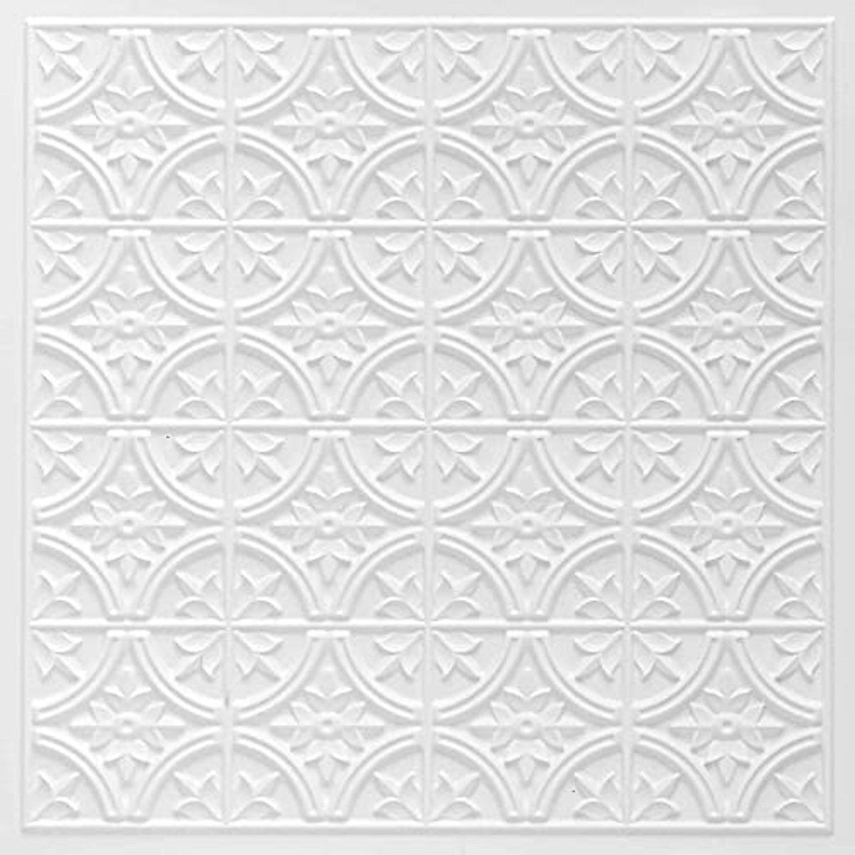 From Plain To Beautiful In Hours 290 Scarlette PVC 2' x 2' Lay-in Ceiling Tile (Covers / 40 sq.ft), White Matte, 10 Piece