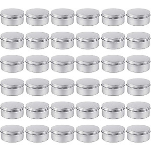 Moretoes 36pcs Tin, 4oz Metal Round Tins, Aluminum Empty Candle Tins with Screw Lid for Salve, Spices or Candles