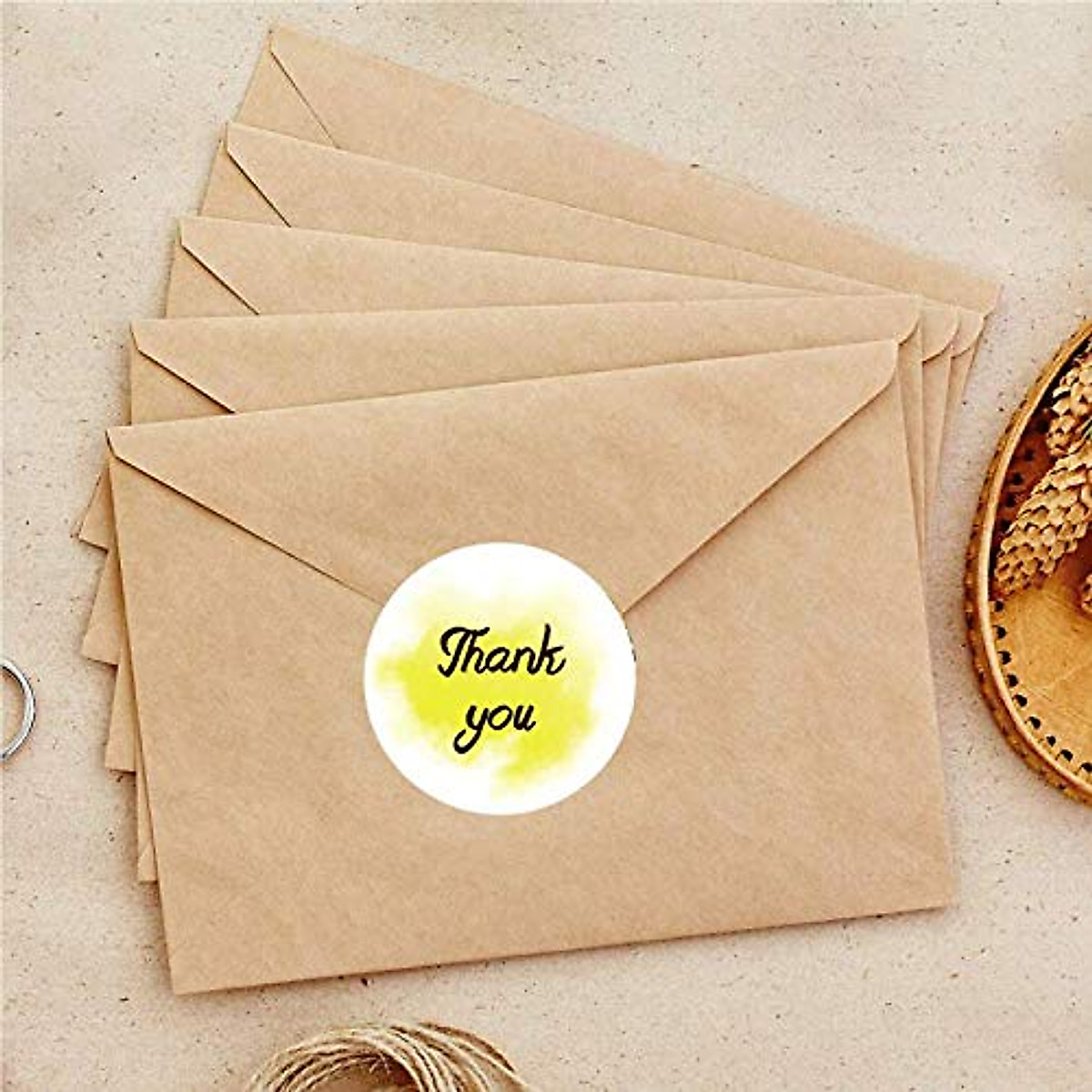 Colorful Thank You Stickers Roll 1.5 Inch Thank You Business Labels for Small Shop Packaging Wedding Baby Shower Gifts Bags Envolope Seals 500 Pcs