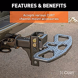 CURT 45901 Adjustable Trailer Hitch Ball Mount, 2-Inch Receiver, 6-3/4-Inch Drop, 1-Inch Hole, 6,000 lbs