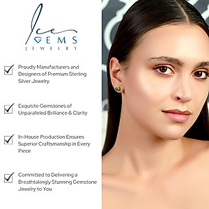 Yellow Gold Flashed Sterling Silver Simulated Emerald Crown Stud Earrings