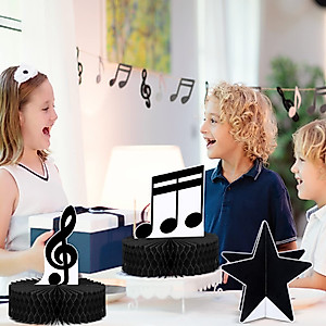 8 Pack Music Notes Honeycomb Centerpieces Musical Party Decorations Music Notes Silhouette Table Toppers Music Party Honeycomb Centerpieces Music Themed Party Decorations for Birthday Baby Shower
