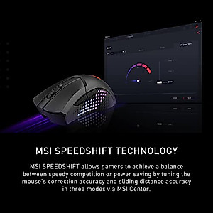 MSI Clutch GM51 Lightweight Wireless Gaming USB RGB Adjustable up to 26000 DPI Desktop Laptop Gaming Mouse (Clutch GM51 Lightweight Wireless)