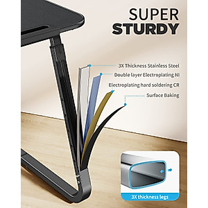 SAIJI TV Tray Table - Heavy Duty Extra Large TV Tray, Upgraded TV Dinner Trays for Eating Snack Food, Tilt & Height Adjustable TV Tray Laptop Desk for Sofa & Bedside Small Table